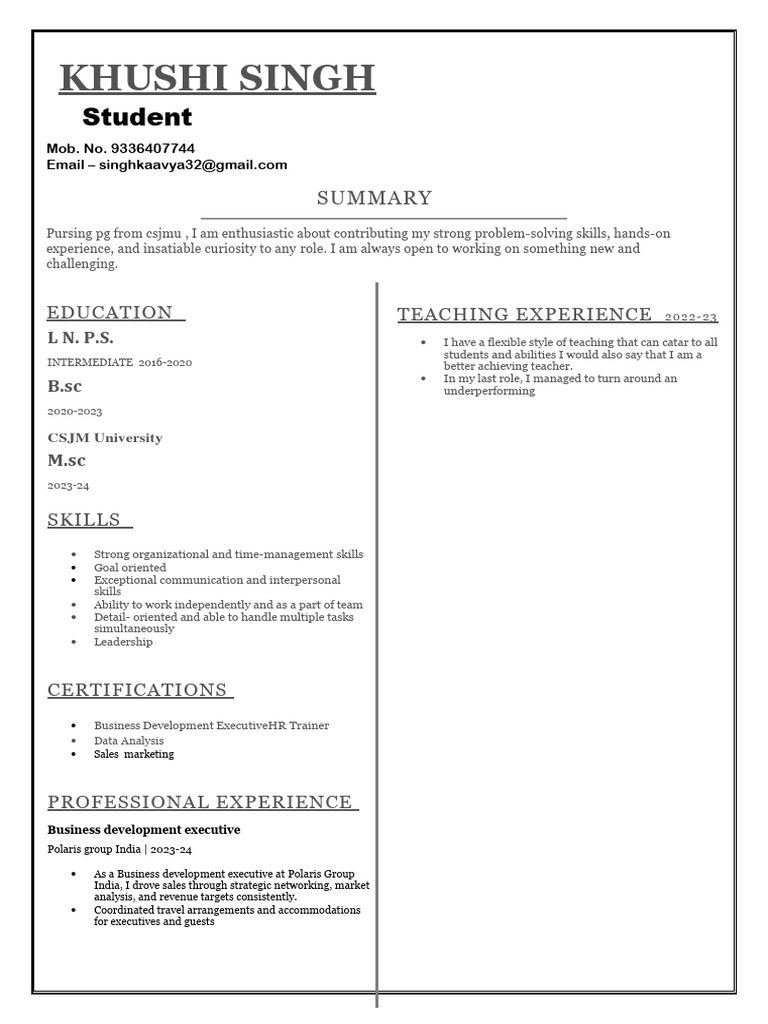 Khushi CV - 1213143 - Merged | PDF | Business