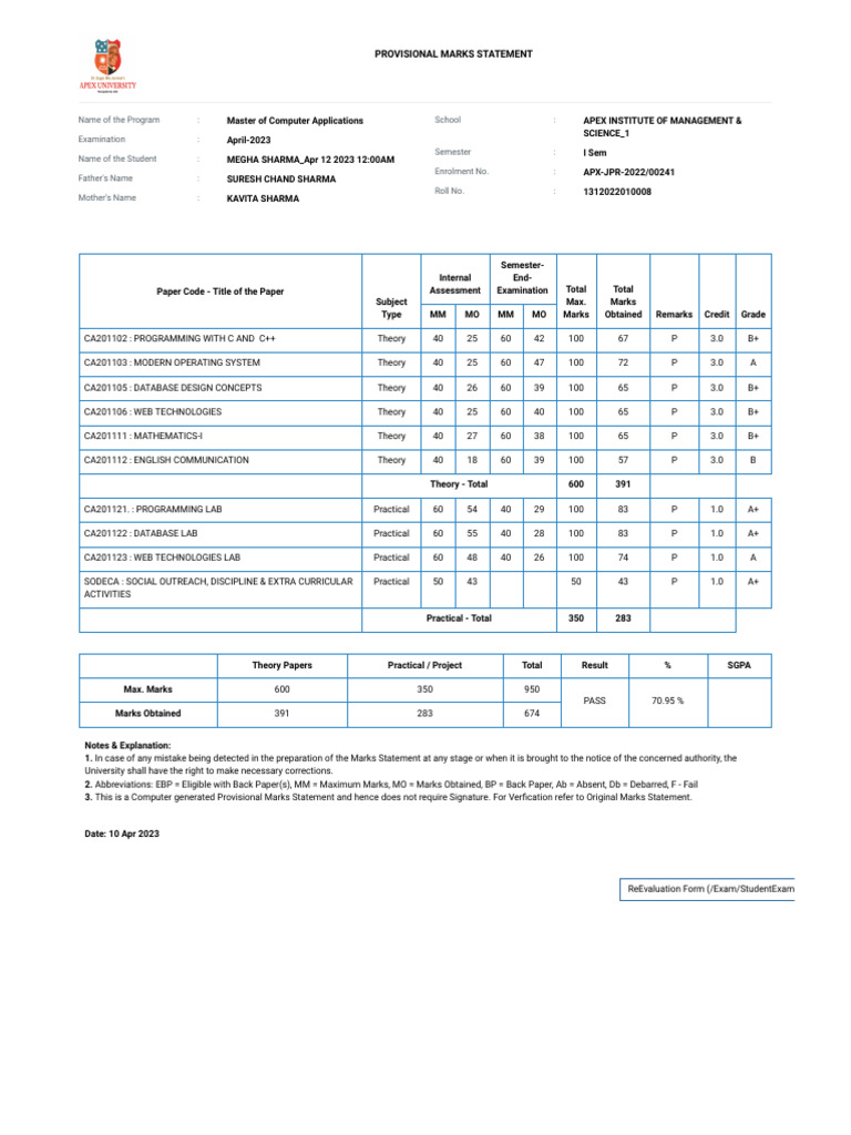 Exam Result | Download Free PDF | Computing