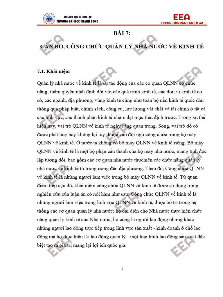 Bai7 Quanly Nhanuoc Vekinhte | PDF