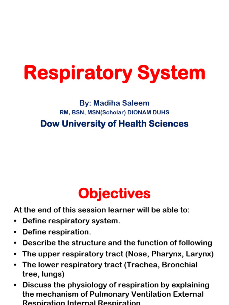 Unit# 01 Respiratory System | PDF | Respiratory Tract | Lung
