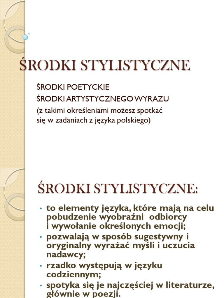 sRODKI STYLISTYCZNE | PDF