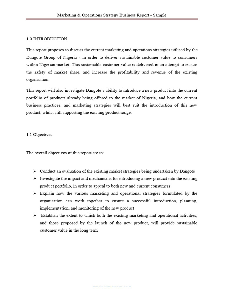 Businessreport Sample | PDF | Marketing | Brand