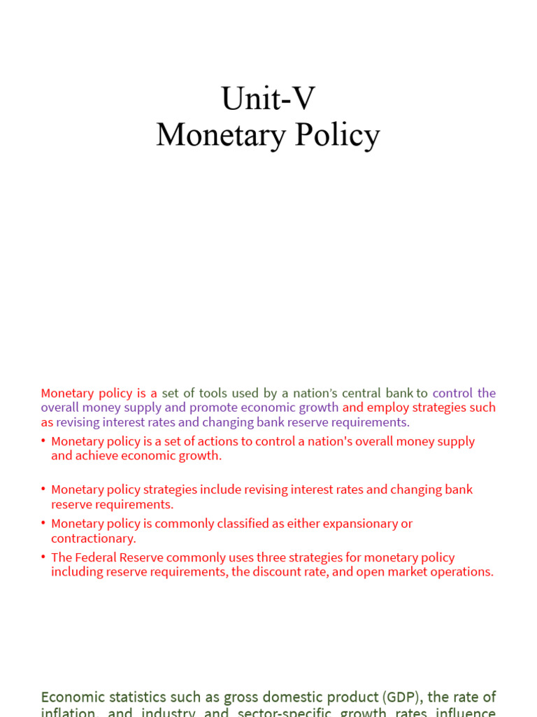 Understanding Monetary Policy Basics | PDF | Monetary Policy | Reserve ...