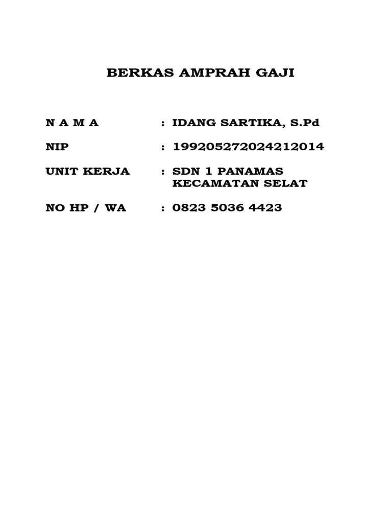 Berkas Amprah Gaji | PDF