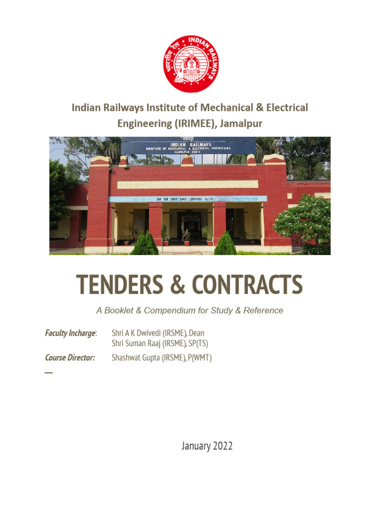 Tenders & Contracts Booklet | PDF | Procurement | Specification (Technical Standard)