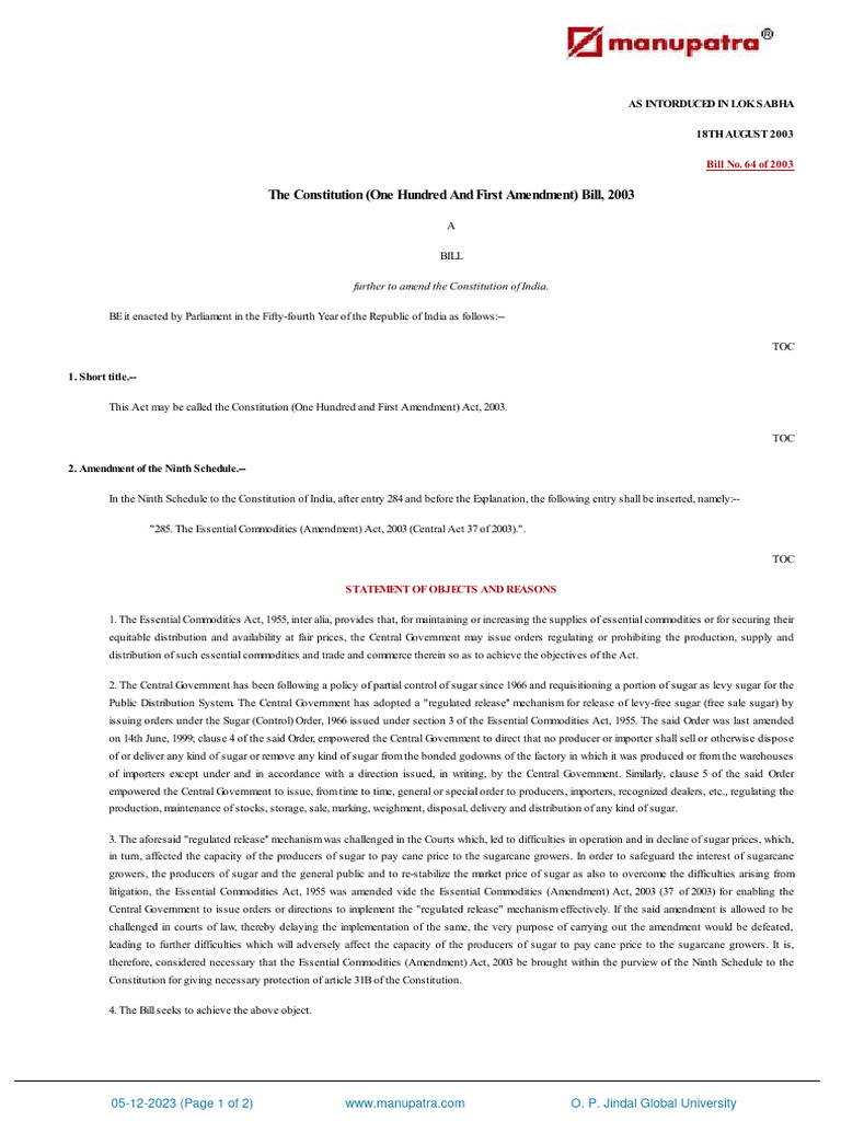 101 The - Constitution - One - Hundred - and - First - Amendment ...