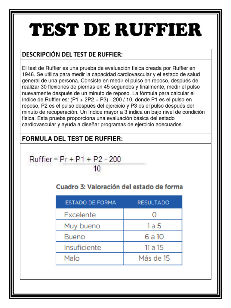 Descripción Del Test de Ruffier | PDF
