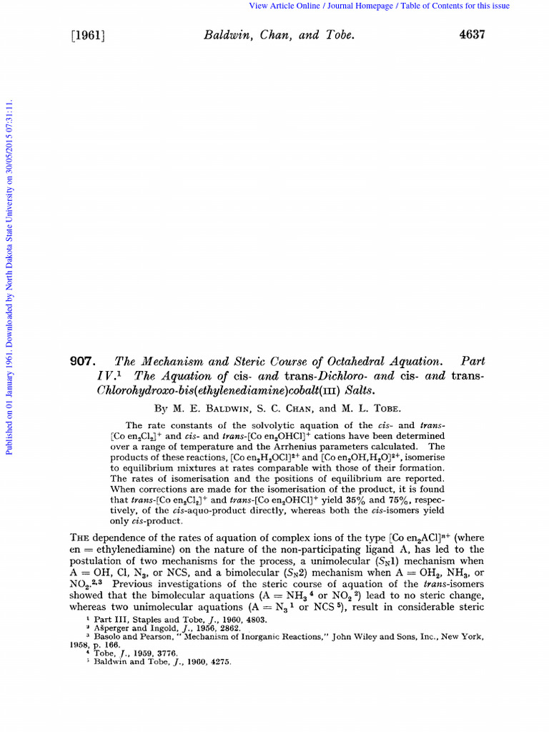 Chemical Formula for Trans-Dichloro Complex | PDF | Chemical ...