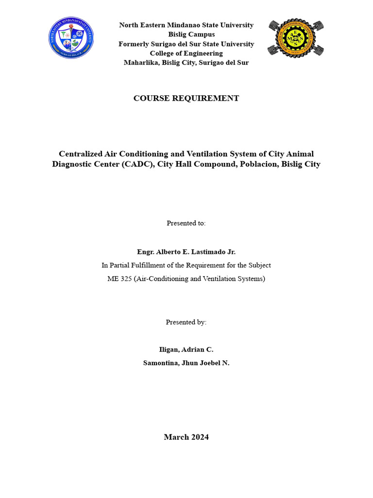 HVAC-Design-Papers_Samontina-Iligan | PDF | Humidity | Chemical Engineering