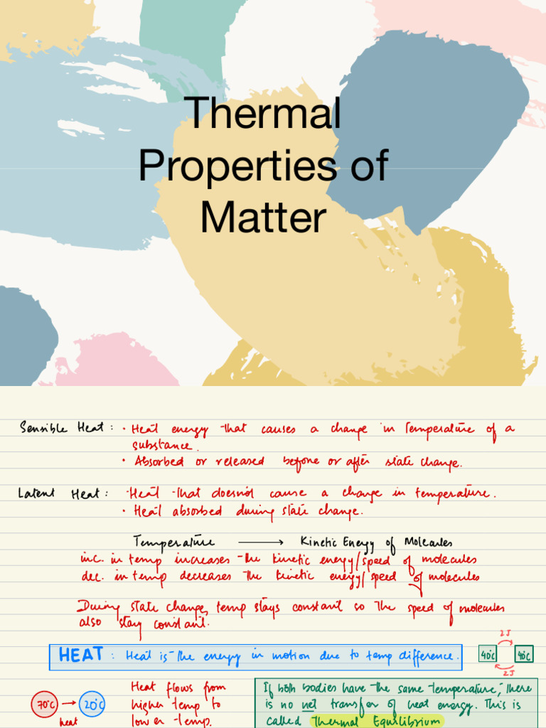 Thermal Properties of Matter | PDF | Heat | Latent Heat