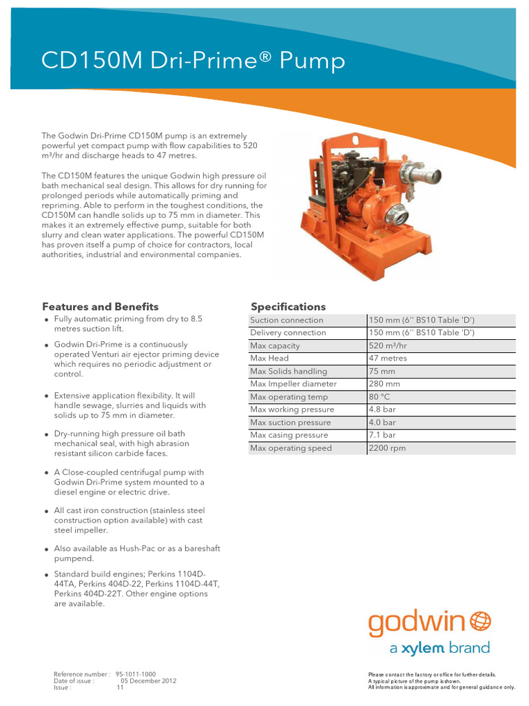 cd150m_spec | PDF | Pump | Mechanical Engineering