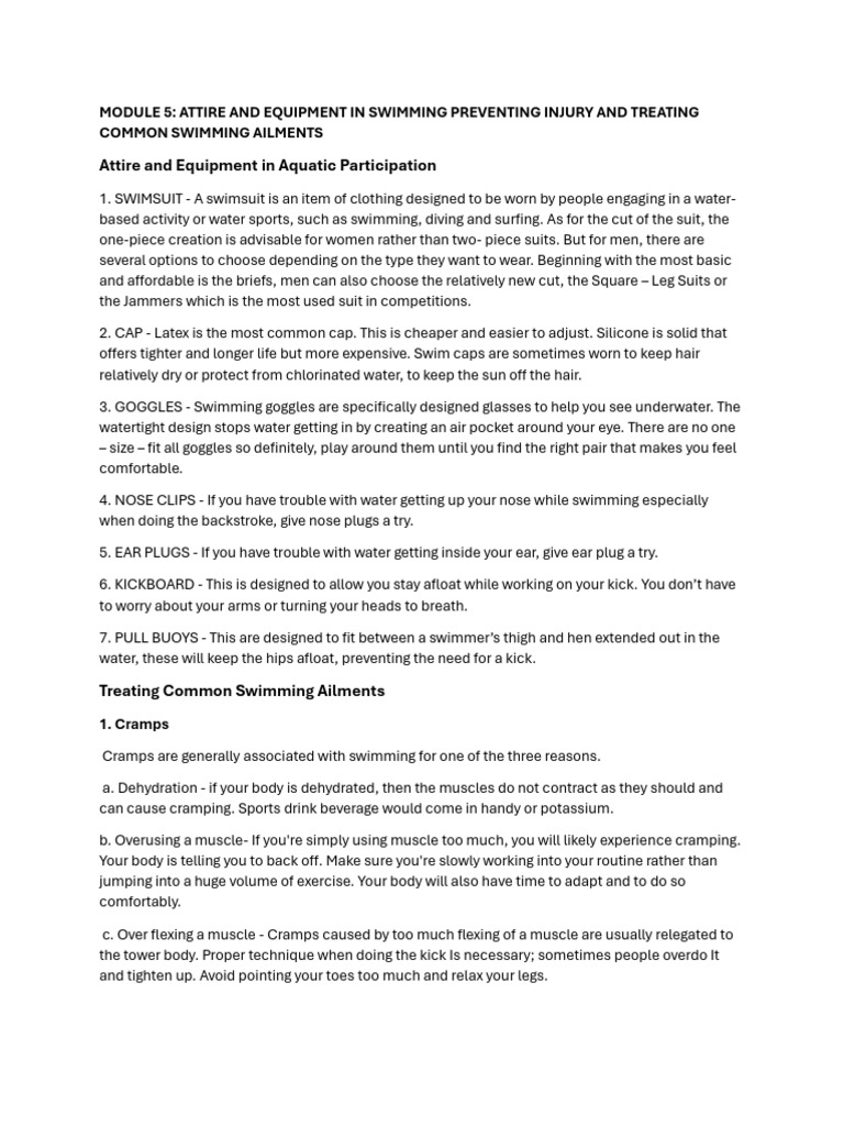 3q Hope 4 Module 5 and 6 Pointer To Review | PDF | Swimming | Swimsuit