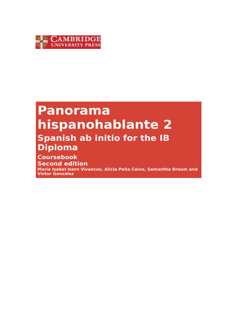 Panorama Hispanohablante 2 (Spanish Ab Initio) - Coursebook - Isern ...