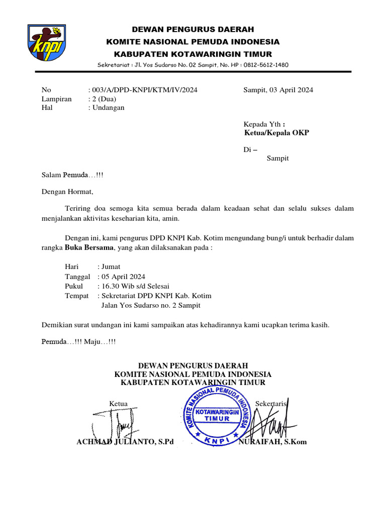 003 Undangan Bukber OKP | PDF