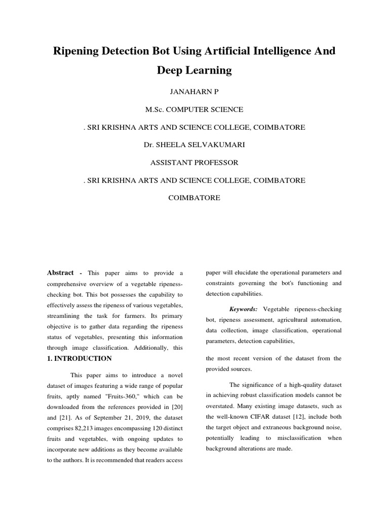 Paper For Ripening Detection Using Ai and DL | Download Free PDF | Artificial Neural Network ...