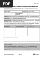 BTEC Learner Submission Declaration Form | PDF
