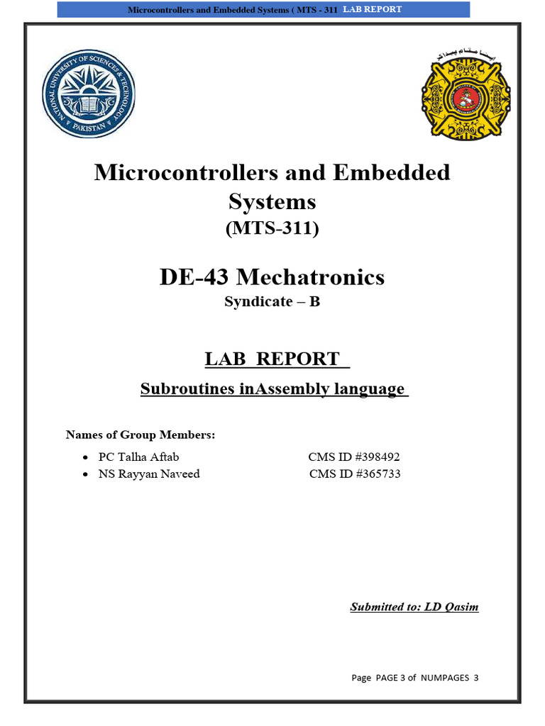 Subroutines Lr Pdf Embedded System Computing