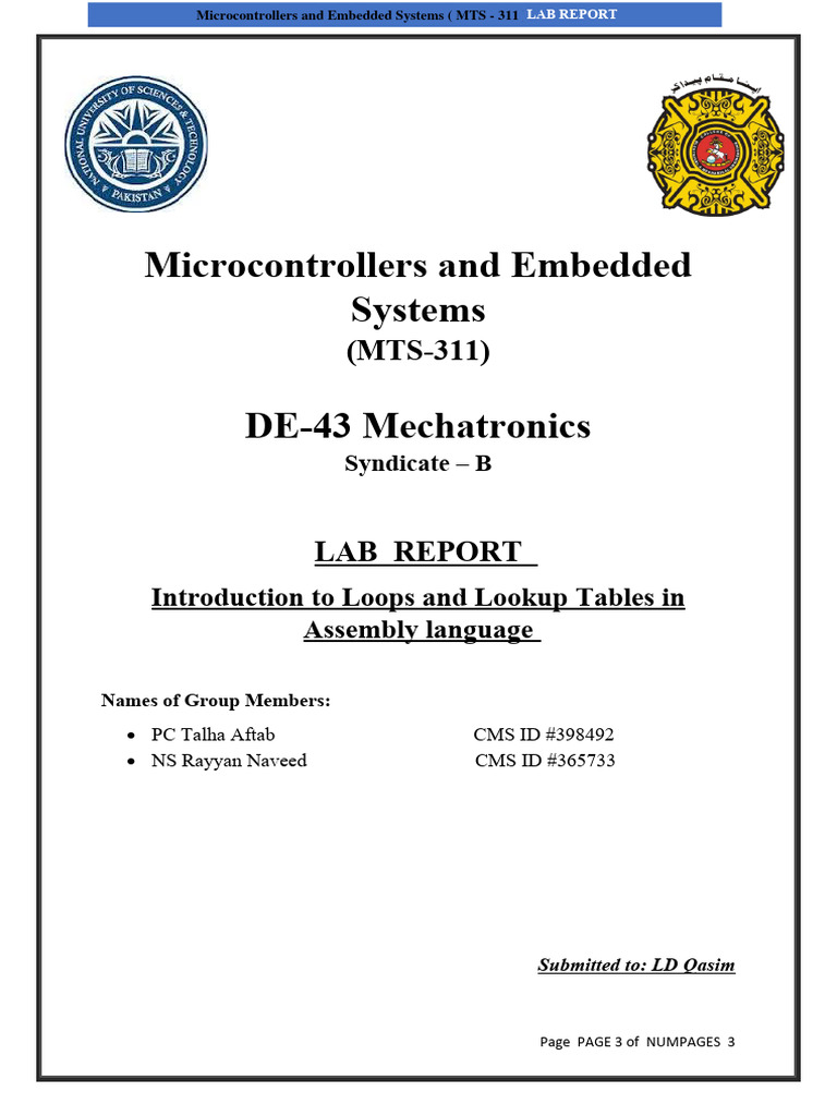 LAB REPORT Lab 7 Loops | PDF | Embedded System | Control Flow