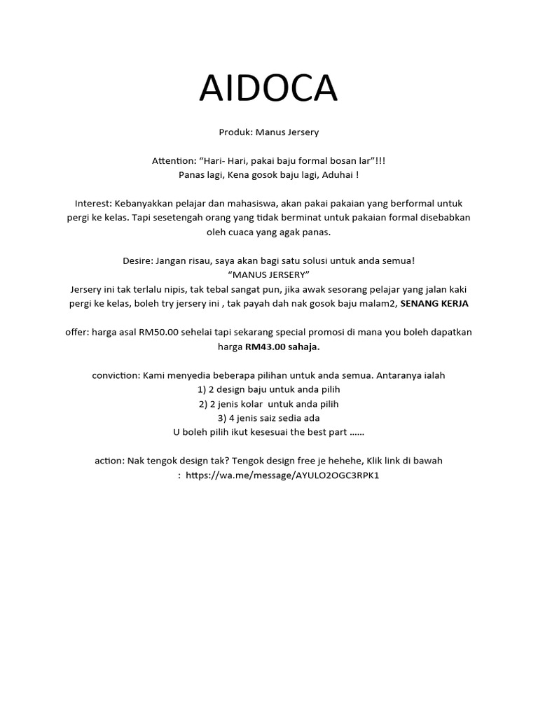 AIDOCA (Copy Writting) | PDF