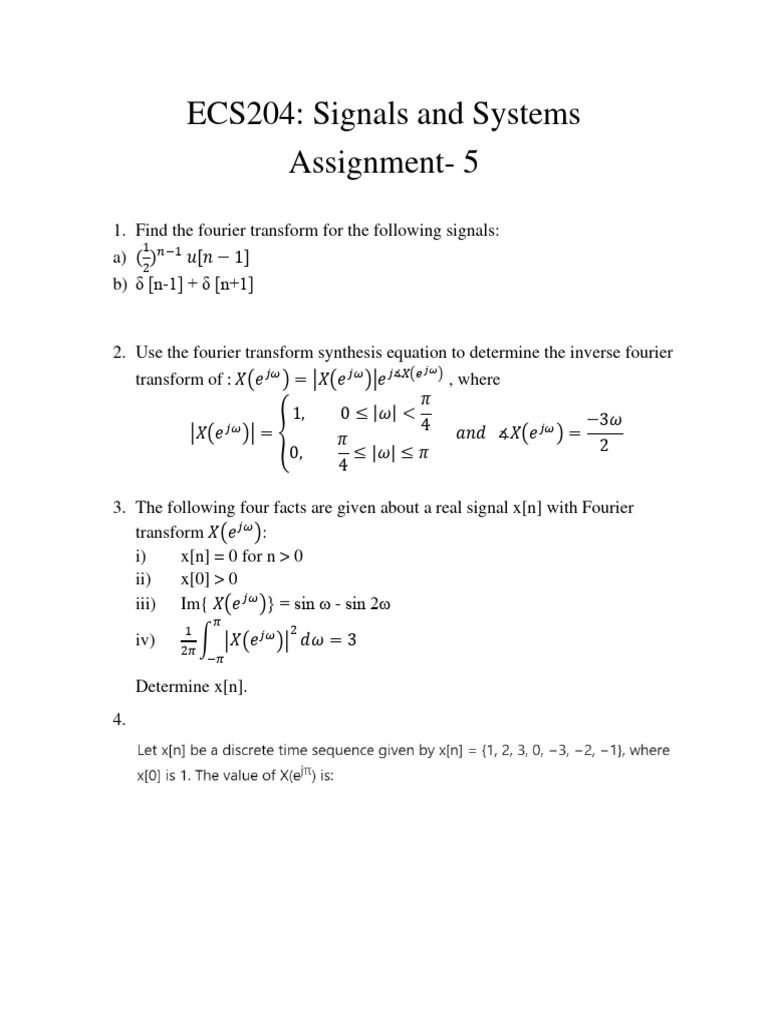 Assignment DTFT and Sampling Theorem | PDF
