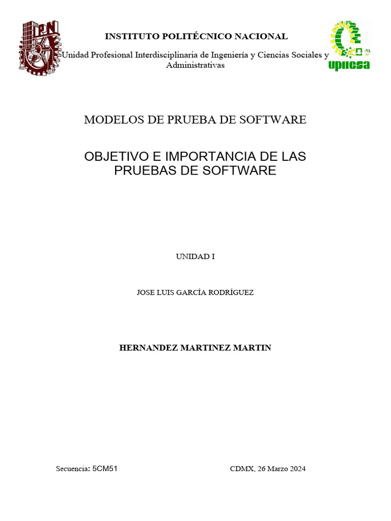 1.2 Objetivo e Importancia de Las Pruebas de Software | PDF | Software | Pruebas de software