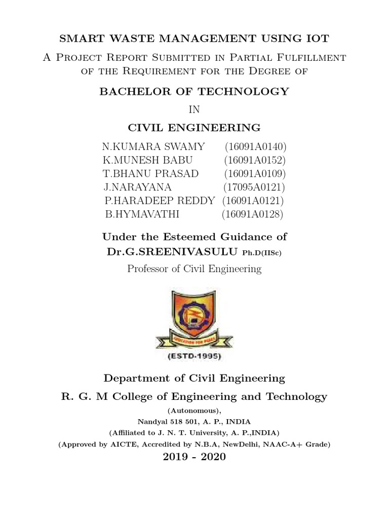 Smart Waste Management Using Iot-6 | PDF | Internet Of Things | Waste