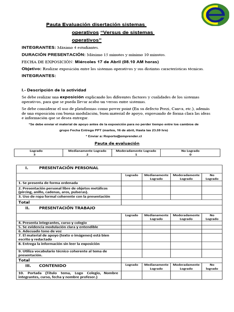 Pauta Exposicion | PDF | Informática