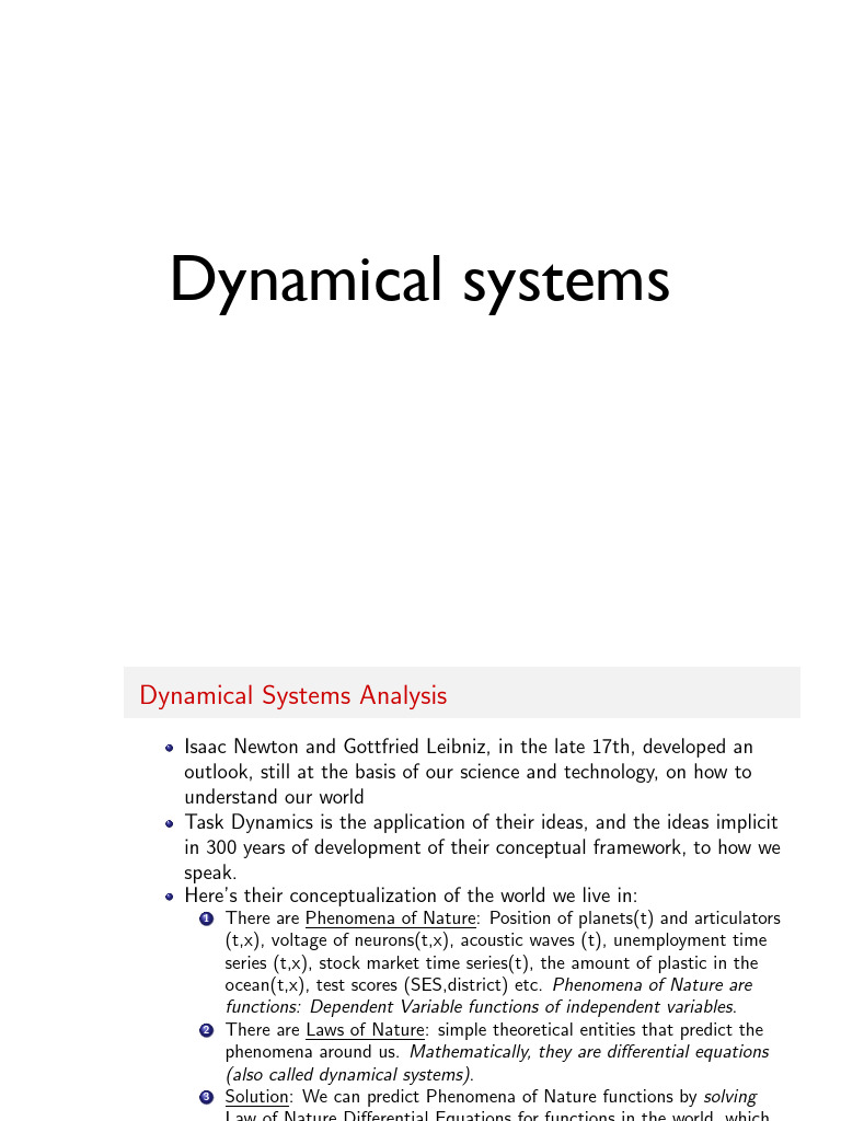 Dynamics | PDF | Function (Mathematics) | Variable (Mathematics)