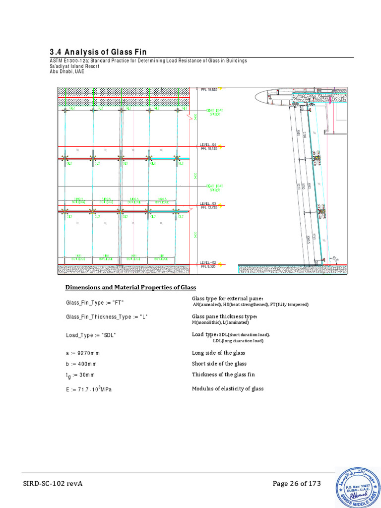 Glass Fin Analysis | PDF | Stress (Mechanics) | Elasticity (Physics)