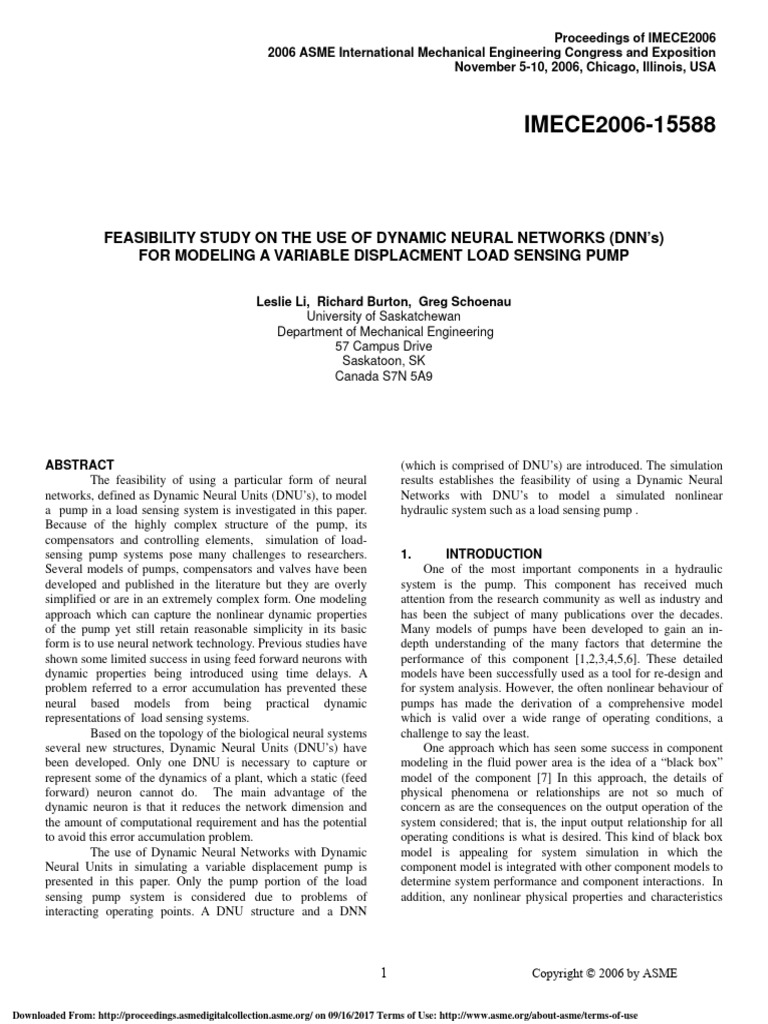 Feasibility Study on the Use of Dynamic Neural Networks (DNN’s) for Modeling a Variable ...