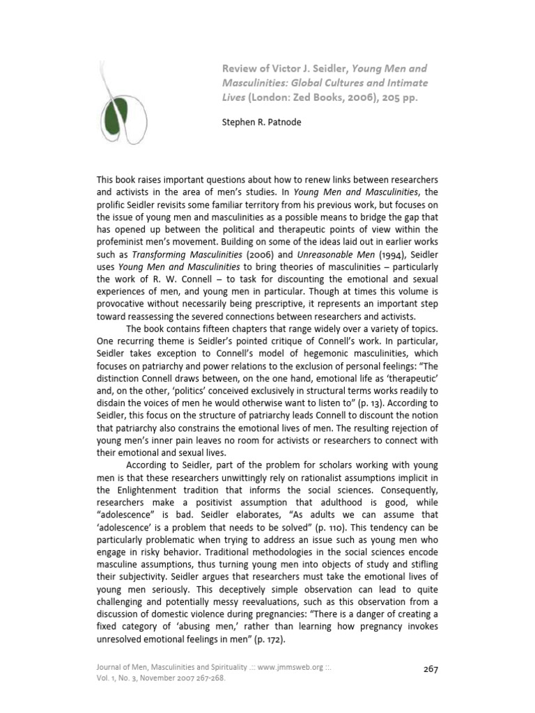 Review: Young Men and Masculinities | PDF | Masculinity | Gender