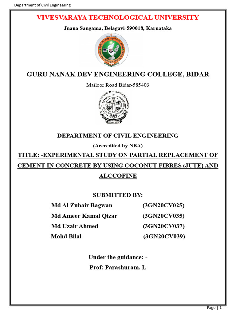 Project Phase 2 Report | PDF | Concrete | Cement