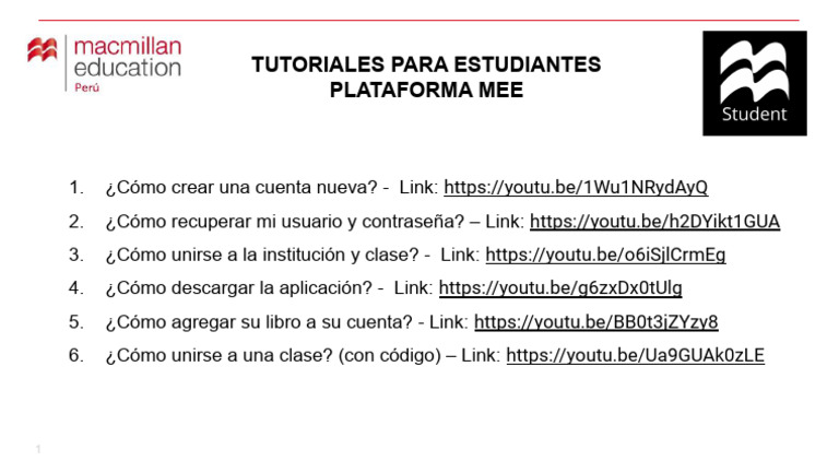 Tutoriales Para Estudiantes Plataforma Mee Pdf