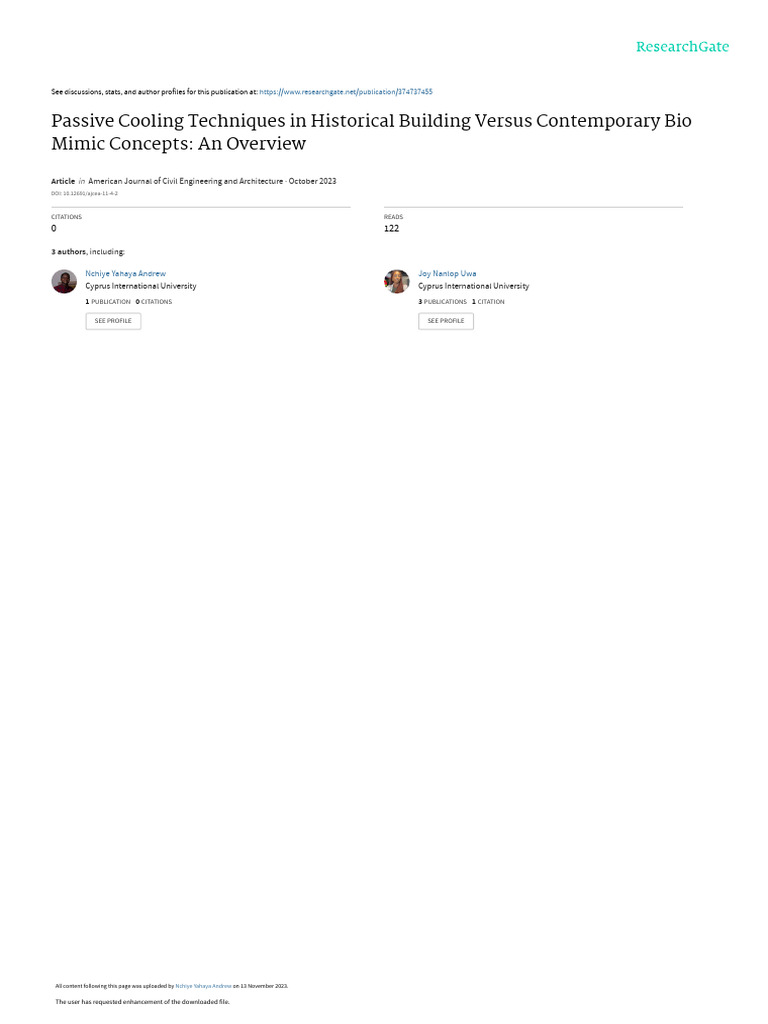 Passive Cooling Techniques in Historical Building Versus Contemporary Bio Mimic Concepts: An ...