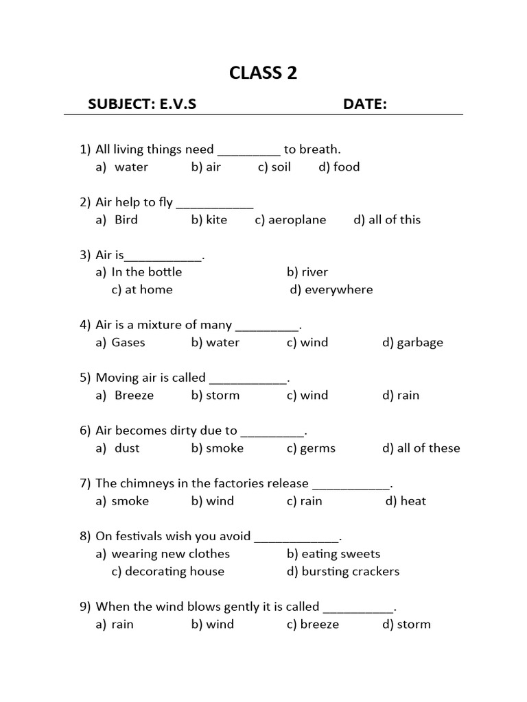GK Class 2 Evs | PDF | Science & Mathematics
