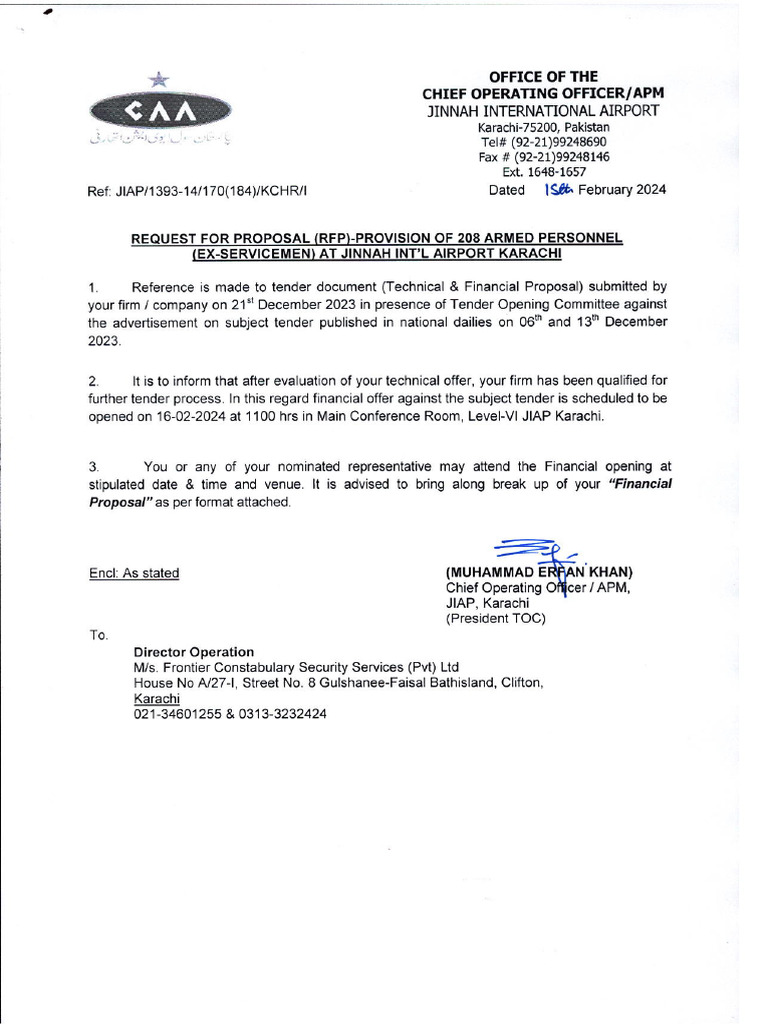 Letter to FCSS for Financial Offer | PDF
