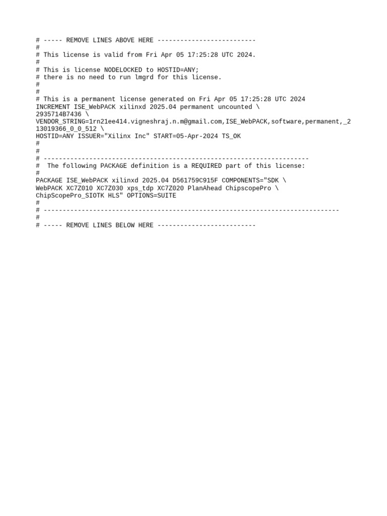 Xilinx ISE License Details | PDF | Business | Computers