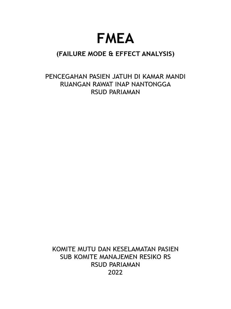 FMEA Rsud Pariaman | PDF