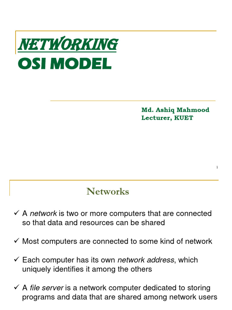 Osi Model | Download Free PDF | Computer Network | Osi Model