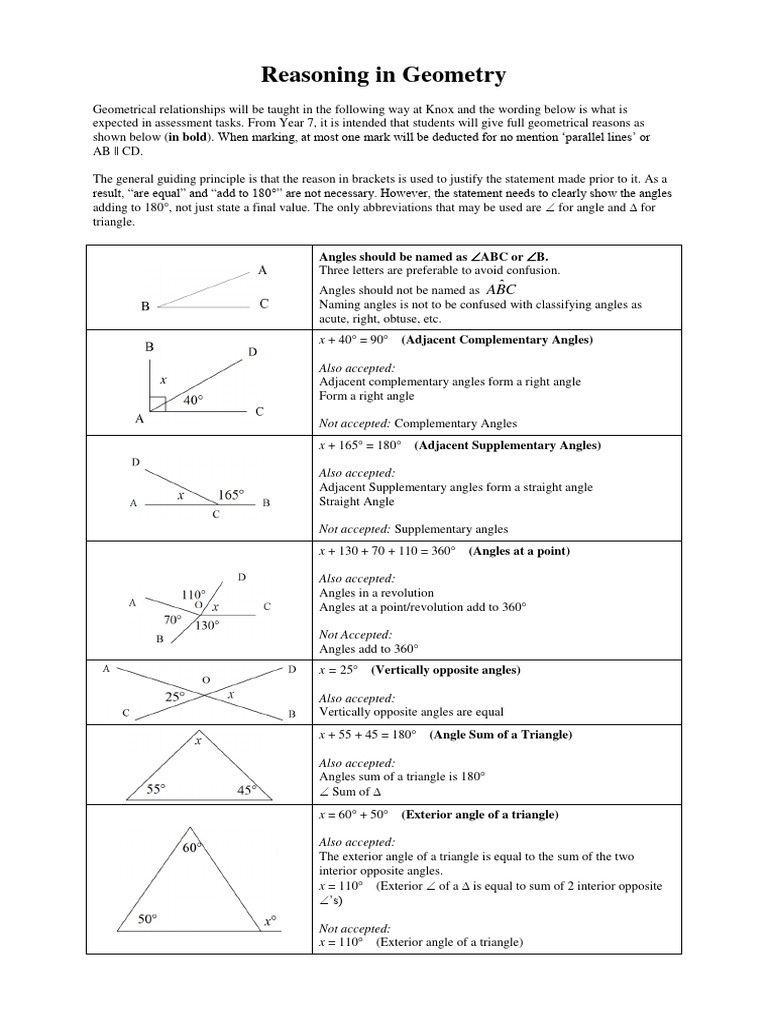 A Guide to Reasoning in Plane Geometry Solutions | PDF | Perpendicular ...