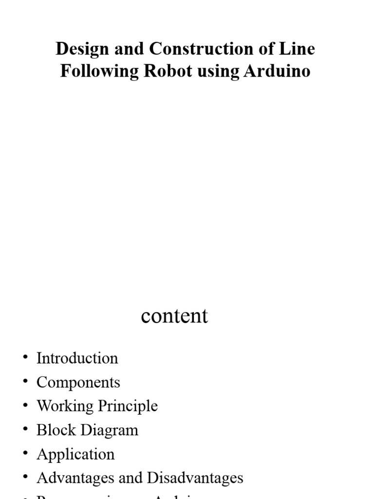 Arduino Line Following Robot Guide | PDF | Electric Motor | Electronics