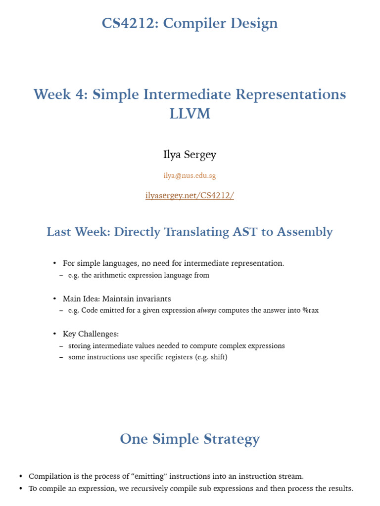 Pldi Week 04 Llvm Pdf Pointer Computer Programming Computer Engineering