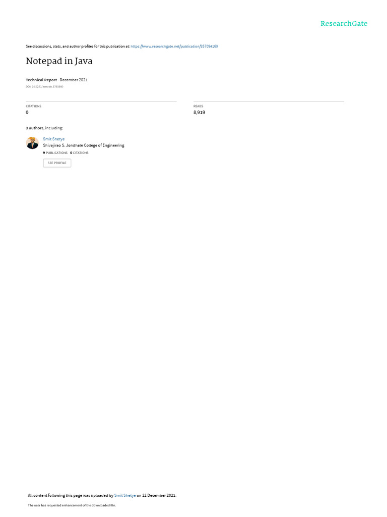SEM-III JAVA MINIPROJECT REPORT SmitShetye SarweshNandeshwar AvinashTiwari | PDF | Computer File ...
