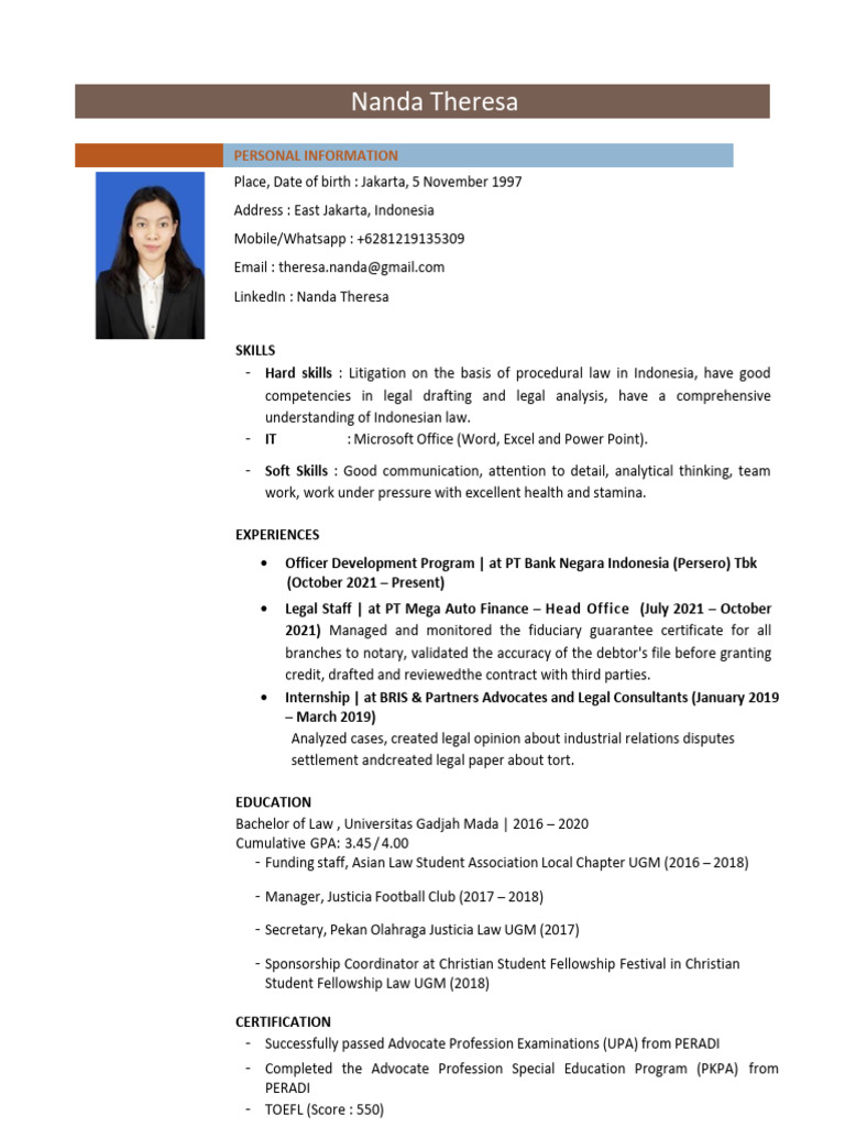 CV Nanda Theresa | PDF