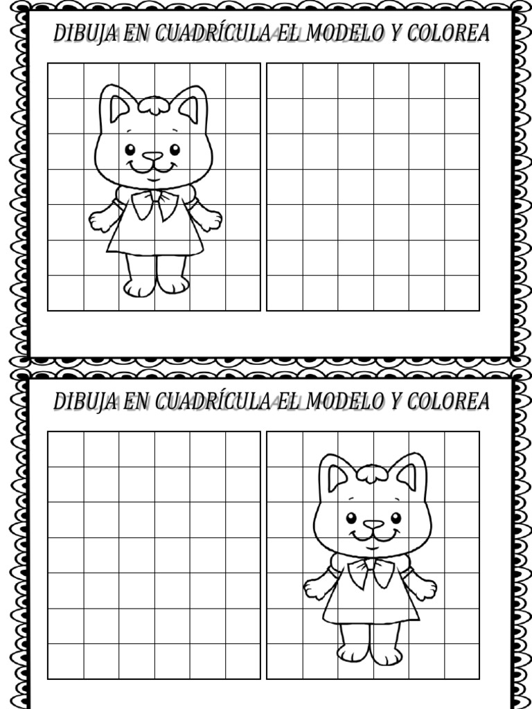 Dibuja en Cuadrícula El Modelo y Colorea | PDF