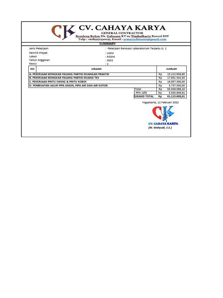 RAB 12 Feb Lab. Terpadu | PDF