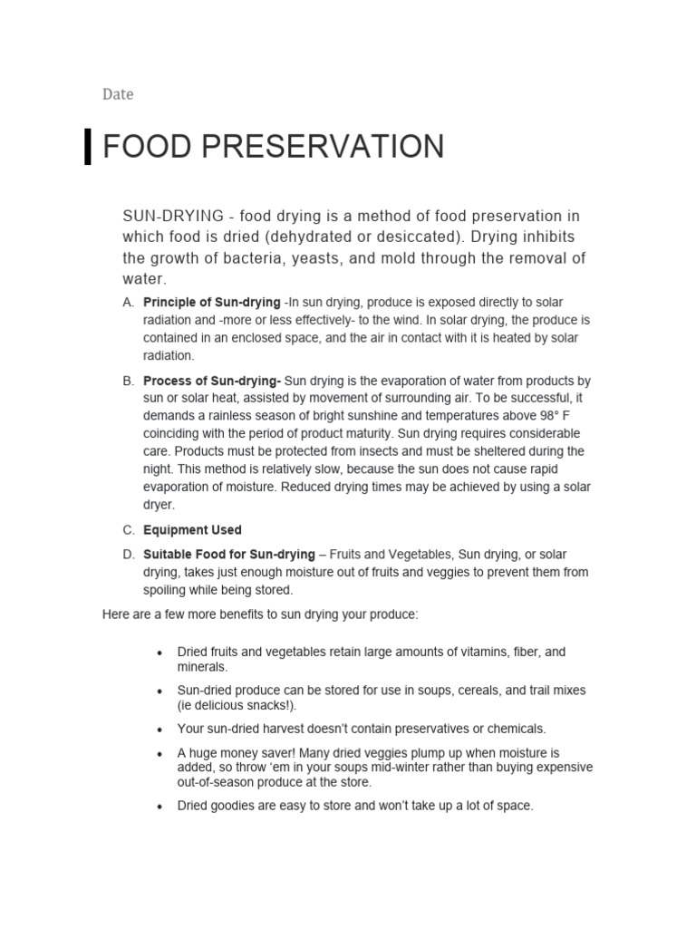 Food Preservation | PDF | Foods | Food Preservation