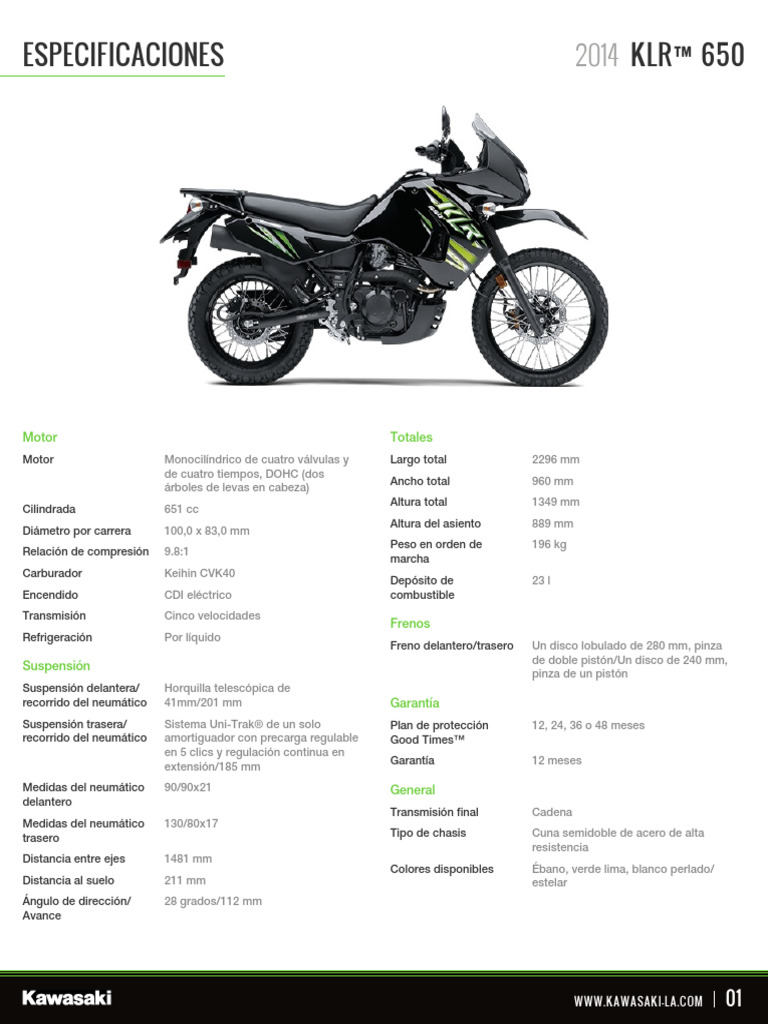 Kawasaki KLR 650 - 2016 | PDF | Pistón | Motocicleta