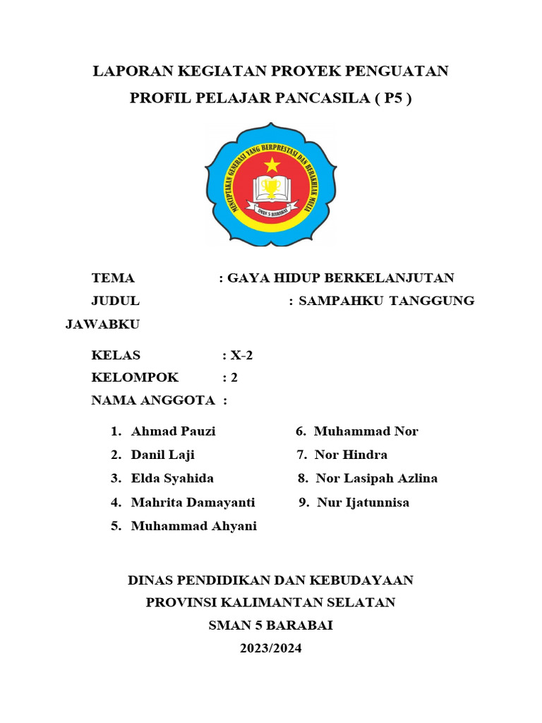 Laporan Akhir p5 Pembuatan Ecobrick | PDF