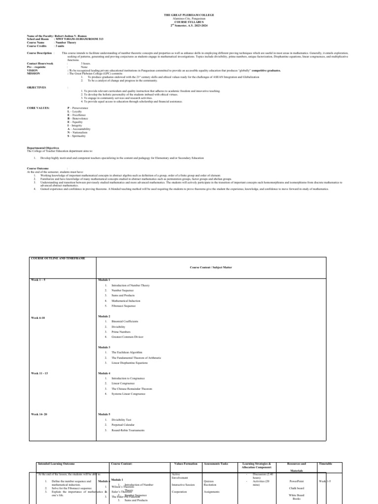 Number Theory | PDF | Group (Mathematics) | Number Theory